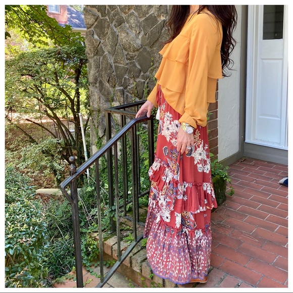 ShopEvelynne | Skirts | Boho Gypsy Chic Ruffled Gorgeous Maxi Skirt ...